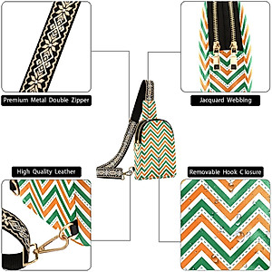 Women Crossbody Sling Backpack Orange-green-line-st-patrick Girl Chest Bag Daypack for Hiking Traveling