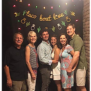 JeVenis Set of 2 Taco Bout Love Banner Taco Party Decoration Taco Banner Fiesta Decor for Fiesta Engagement Party Bachelorette Party or Wedding Shower Banner