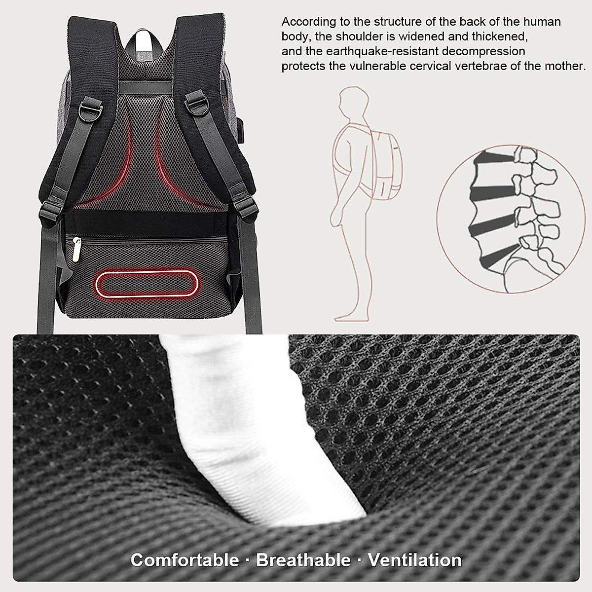 ionlyou Diaper Bag Backpack Oxford Waterproof Large Travel Baby Bags