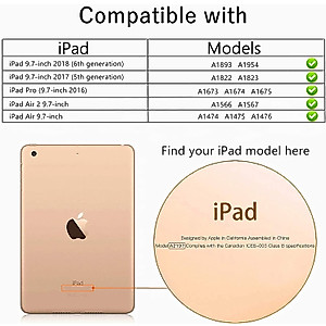 TIRIN iPad 9.7 Kids Case for iPad 6/5th Generation, iPad Air 1 & Air 2 & Pro 9.7 Shockproof Protective Case with Handle Shoulder Strap and Kickstand for iPad 5/6 & iPad Air 1st/2nd Gen 2018/2017, Pink