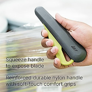 Slice 10563 Auto-Retractable Squeeze-Trigger Utility Knife, Safer Choice, Never Rusts, Lasts 11x Longer Than Metal, Finger Friendly Ceramic Blade, 1 Pack