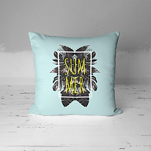 iiRov Summer Design Ink-Fuzed Decorative Throw Pillow - Mint Summer Time