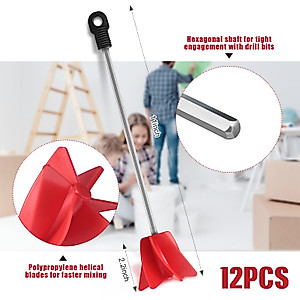 Loosh 11 Inch Paint Stirrer for Drill, Drill Mixer Attachment, Epoxy Mixer, Paint Mixer for Drill, Helix Drill Paint Mixer for Most Drills, Resin Mixer, Mixing Concrete Resin Paint(3 Pcs)