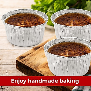 Pack of 100 Ramekins, American-Made 4 oz Aluminum Foil Utility Cups - Perfect for Baking, Cooking, and Serving