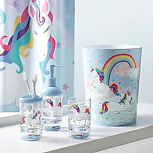 Allure Home Creation Unicorn & Rainbow 4-Piece Plastic Bath Accessory Set