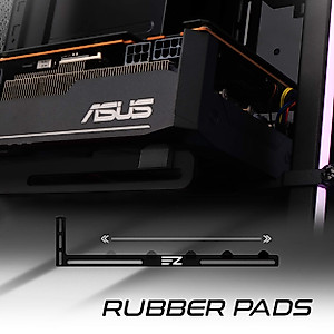 EZDIY-FAB GPU Holder,Graphics Card Brace Support,Video Card Holder,GPU VGA Bracket for Custom Desktop PC Gaming-3mm Aluminum-Black