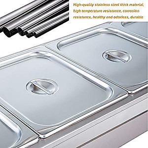 2000W Commercial Buffet Electric Food Warmer, Electric Countertop Food Warmer, 86-185℉ Steam Table with Lids for Restaurants, CE/CCC (3pcs Pans 95cm)