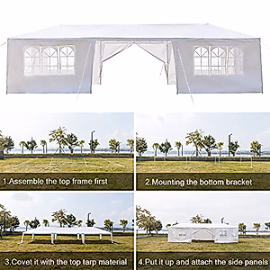 10'x30' Outdoor Party Wedding Tent Canopy Waterproof Camping Gazebo, White Outdoor Gazebo Canopy Wedding Party Tent 8 Removable Walls (US Shipping)