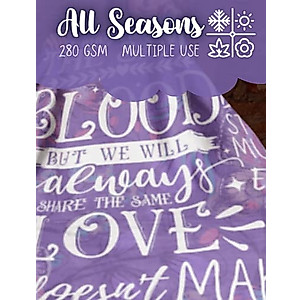 InnoBeta Bonus Mom Gifts, Bonus Mom Blanket, Stepmom Gifts, Mother's Day Birthday Gift for Stepmother, Bonus Mom, Stepmom, DNA Does Not Make A Family, Soft Throw Blanket 50"x65" - Purple