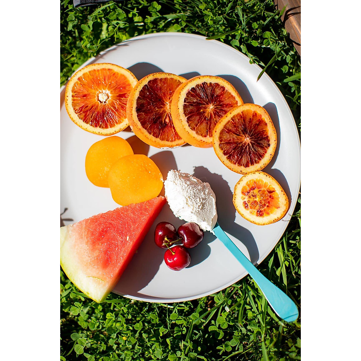 KNORK Eco 24 Piece (Fork, Knife, Spoon) Plant Based Cutlery Bamboo Reusable Flatware Set, Blue