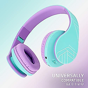 PowerLocus Kids Headphones Over-Ear, Bluetooth Wireless Headphones for Kids,with Microphone, Safe 85DB Volume Limited, Foldable with Carry Case, Audio Cable, Micro SD mode for Online Classes,PC,Phones