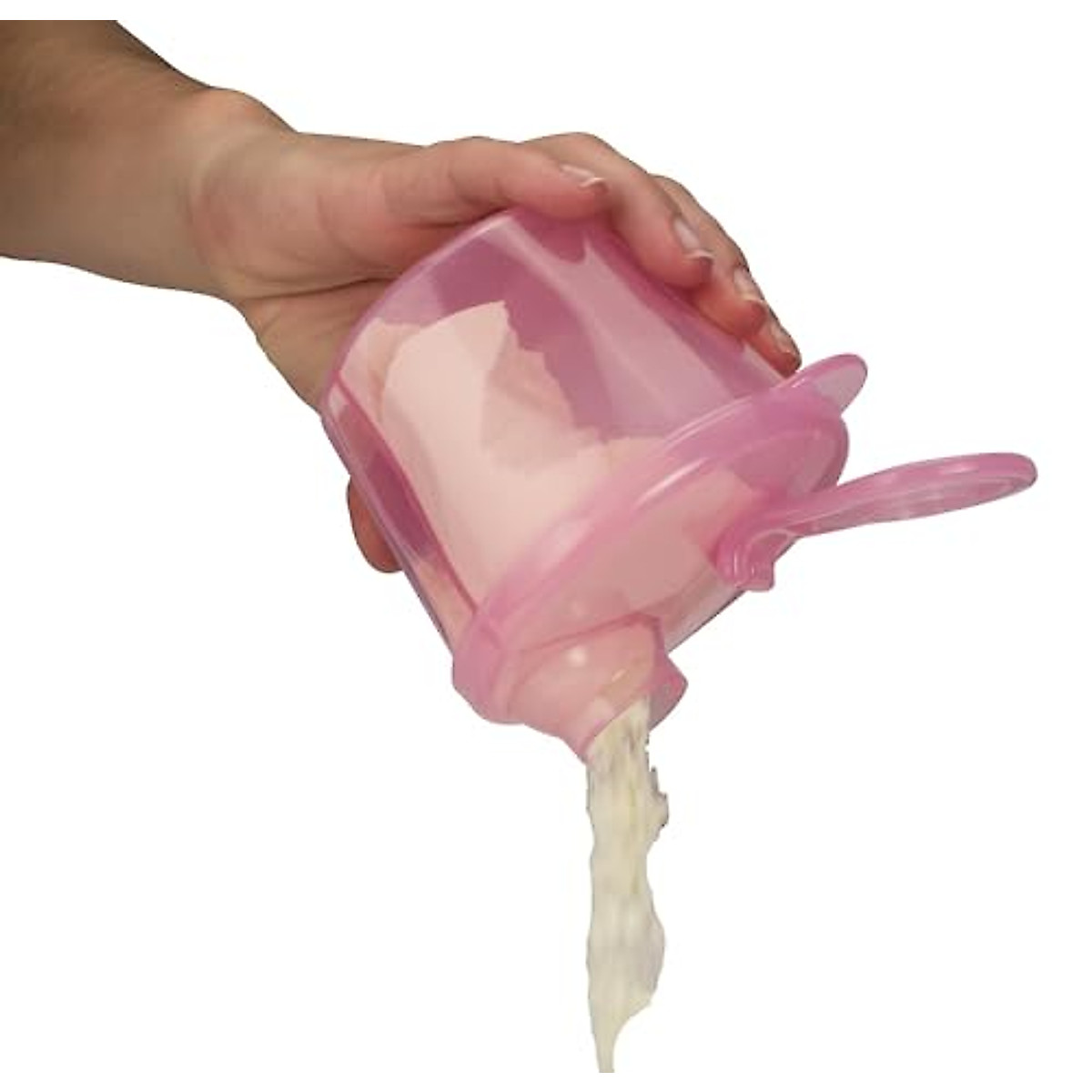 Dr. Brown's Baby Formula Dispenser with Snap-On Lid for On-The-Go Feedings,Milk Powder Dispenser for Traveling with Infant,Pink Pack of 2