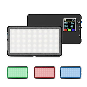 Lume Cube RGB Panel GO | Full Color RGB & Bicolor Light for Professional DSLR Cameras | Adjustable Color, LCD Display, Long Battery Life | Camera Light for Photography and Video