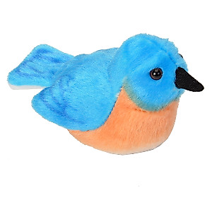 Wild Republic Audubon Birds Eastern Bluebird Plush with Authentic Bird Sound, Stuffed Animal, Bird Toys for Kids and Birders