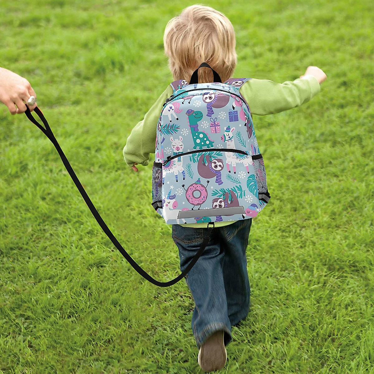 Animals Llama Sloth Dinosaur Toddler Backpack for Kids Boy Girls Age 3-6, Preschool Mini Backpack with Leash