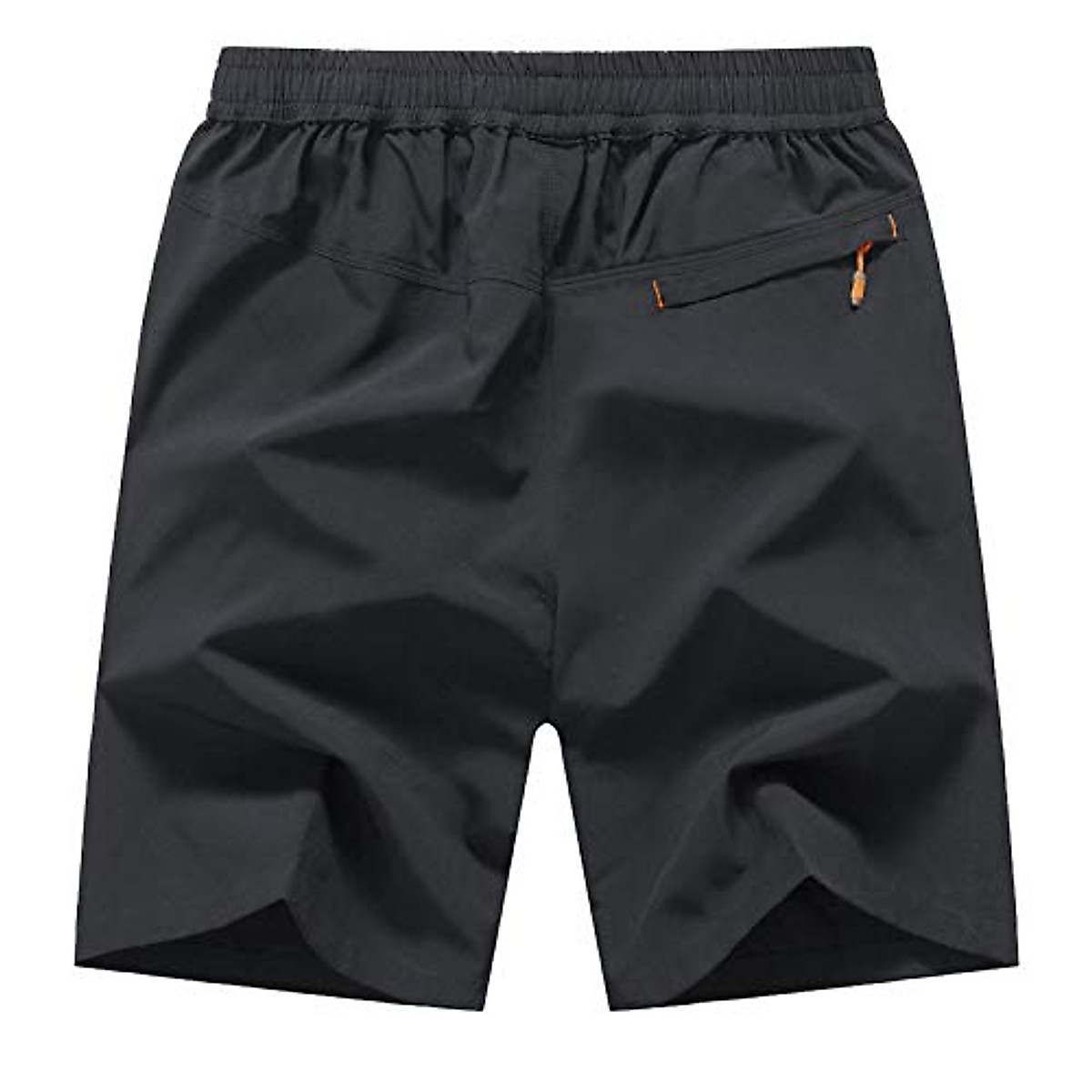 Rdruko Men's Quick Dry Hiking Shorts Lightweight Running Workout Gym Active Shorts with Zipper Pockets(Dark Grey, US M)