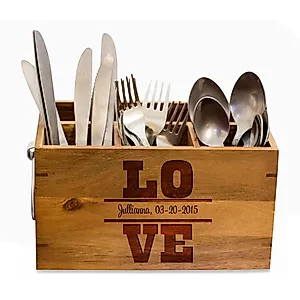 Krezy Case Personalized Silverware Caddy, kitchen Utensil Holder,Personalize Kitchen Stuff, Picnic Caddy,kitchen tool holder, housewarming Gift, custom