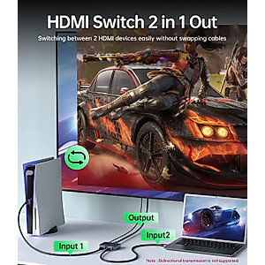 HDMI 2.1 Switch 2 in 1 Out/1 in 2 Out AGFINEST Bi-Directional High Speed 48Gbps HDMI Splitter Support 3D HDR 8K@60Hz 4K@120Hz for HDTV/Monitors/Laptops/PS5/Xbox and etc.(no HDMI Cables)