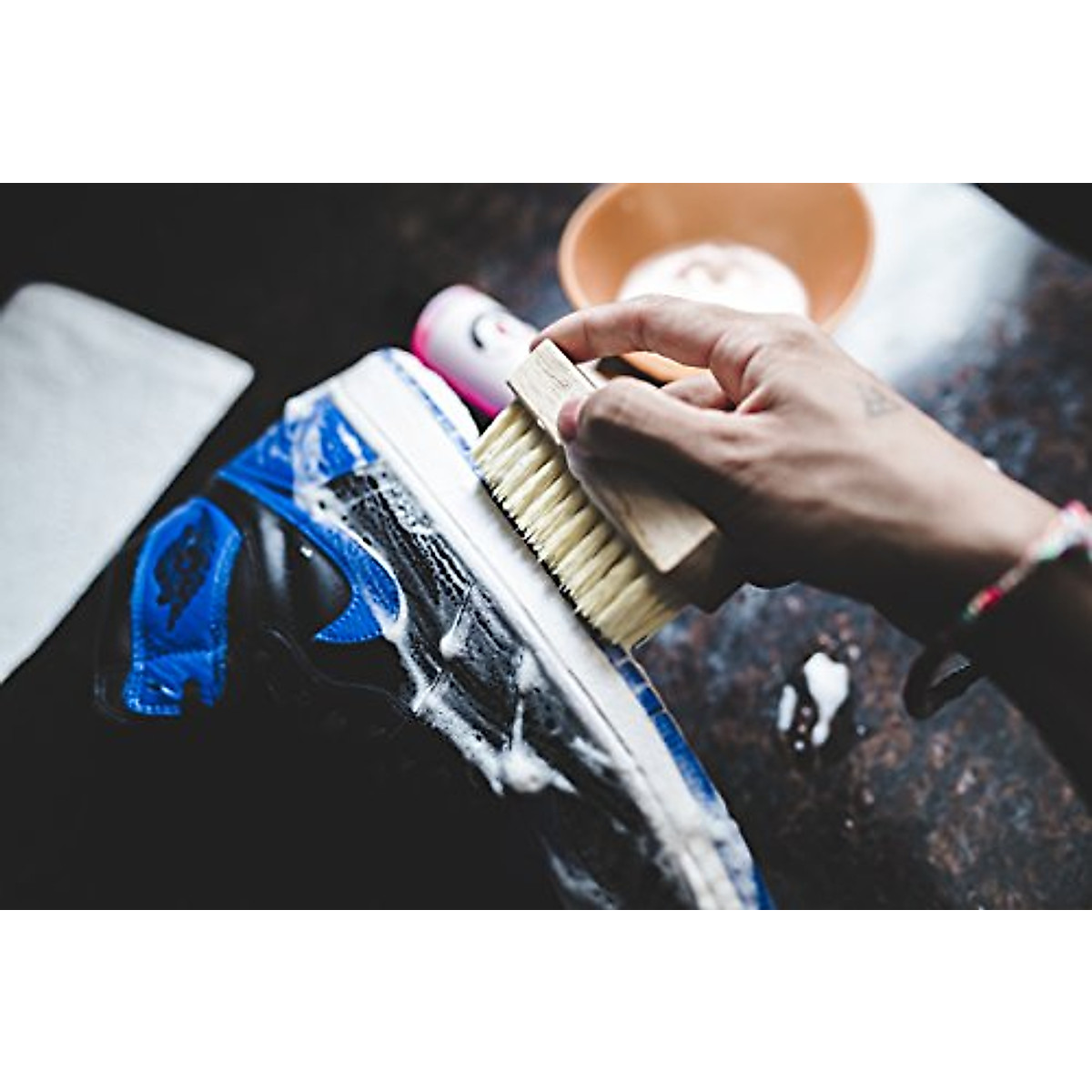 Pink Miracle Shoe Cleaner Kit Bottle Fabric Cleaner for Leather, Whites, and Nubuck Sneakers (8 Oz)