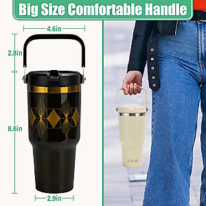 Cafezi 30oz Tumbler with Handle and Straw, Vacuum Insulated Tumblers with Flip Straw and Top Handle, Reusable Insulated Cup for Home, Outdoors, Leakproof, Fits in Cup Holder, Cold for 30 Hours