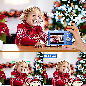 Digital Camera Auto Focus Point and Shoot Camera, FHD 1080P 48MP Kids Camera with 32GB Memory Card,16X Zoom Vlogging Camera Small Digital Cameras for Kids Teenagers Students