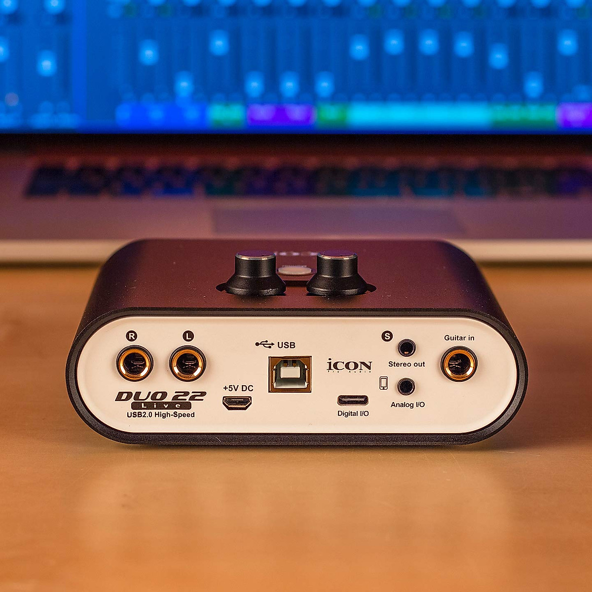 Icon Pro Audio USB Audio Interface with Mobile Streaming Capabilities, Duo 22 Live (1 mic preamp)