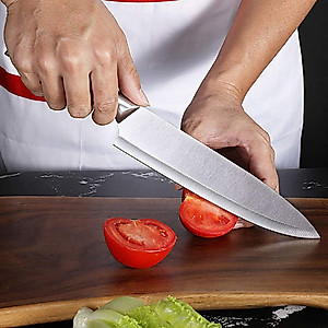 Knife Set, Professional Cleaver Knife Set with Wood Storage Block Stainless Steel Asian Butcher Knife Block Set with Sharpener,Sharp Cutlery Large Blade Cutting Knives Set