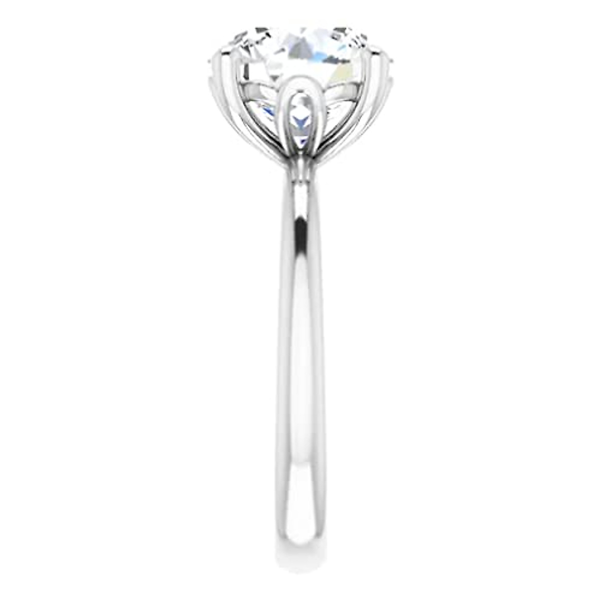 10K Solid White Gold Handmade Engagement Rings, 3 CT Round Cut Moissanite Diamond Solitaire Wedding/Bridal Rings for Women/Her, Minimalist Anniversary Ring Gifts (8.5)