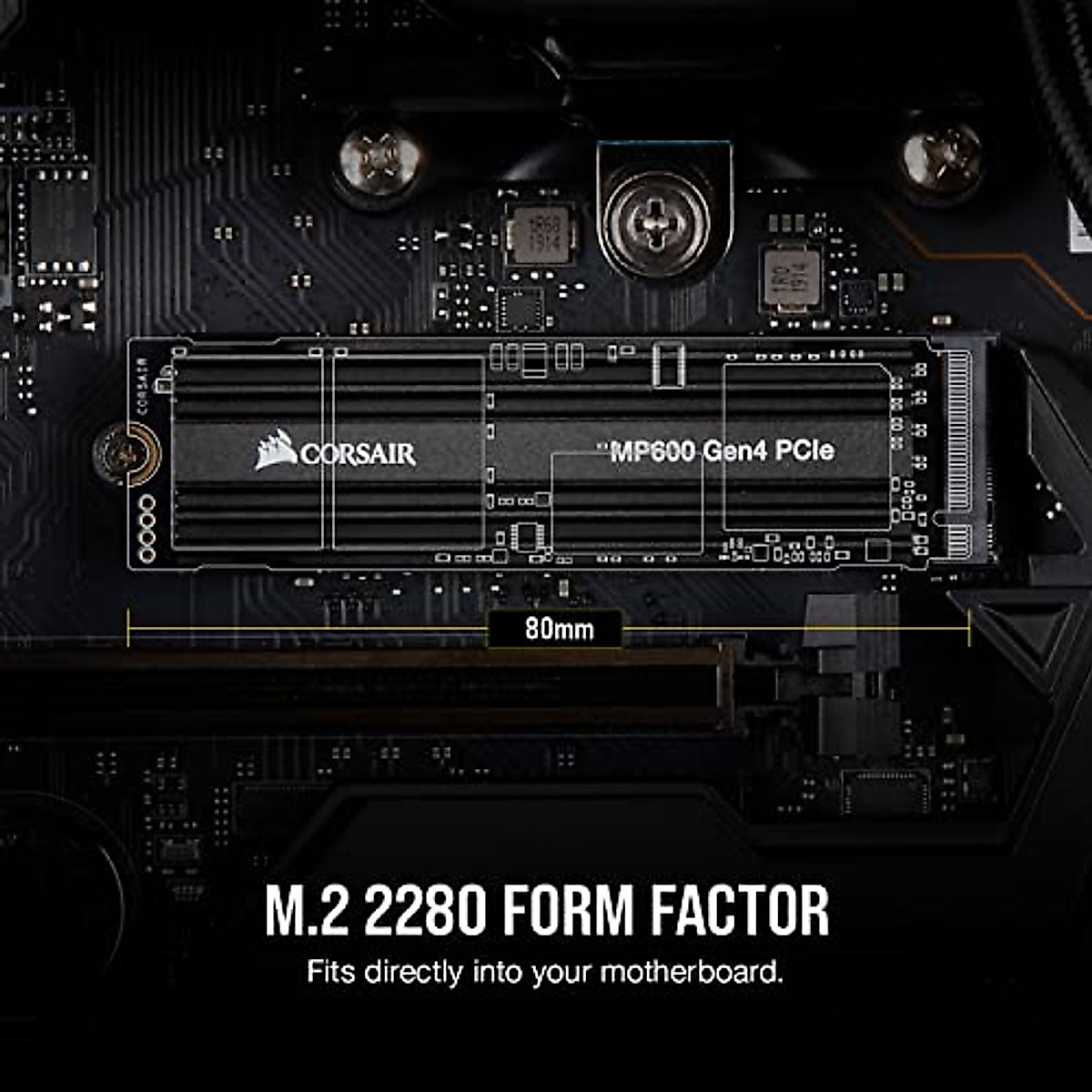 Corsair Force Series MP600 500GB Gen4 PCIe x4 NVMe M.2 SSD (Up to 4,950MB/s Sequential Read and 2,500MB/s Sequential Write Speeds, High-Density 3D TLC NAND, M.2 2280 Form Factor) Black