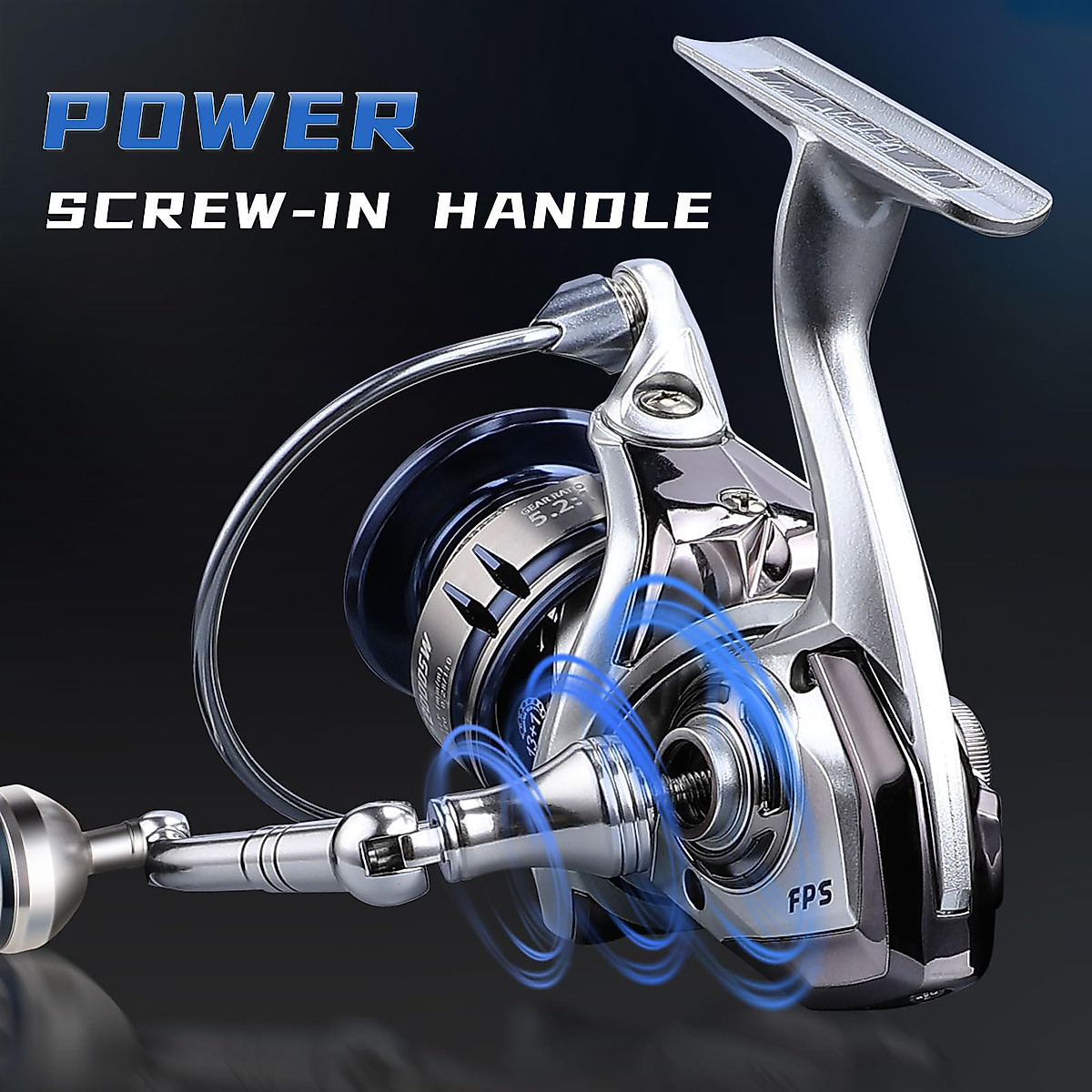 Accuretta Spinning Fishing Reel, 13+1BB Saltwater Spinning Reel, Ultra Smooth Powerful Saltwater Fishing Reels, 5.2:1/4.7:1 Gear Ratio Waterproof and Rustproof Large db Fishing Reels Spinning