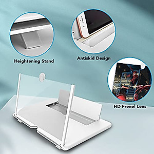 Newseego 18 inch Foldable Phone Screen Magnifier,HD Mobile Phone Screen Amplifier Gift for Older Kids 3D Movie Video Enlarger with Pull Design and Stand Holder Eye Protection for All Smartphone-White
