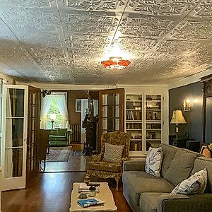 A La Maison Ceilings R14 Victorian Pre-Painted Foam Glue-up Ceiling Tile (21.6 sq. ft./Case), Pack of 8, White Washed Copper