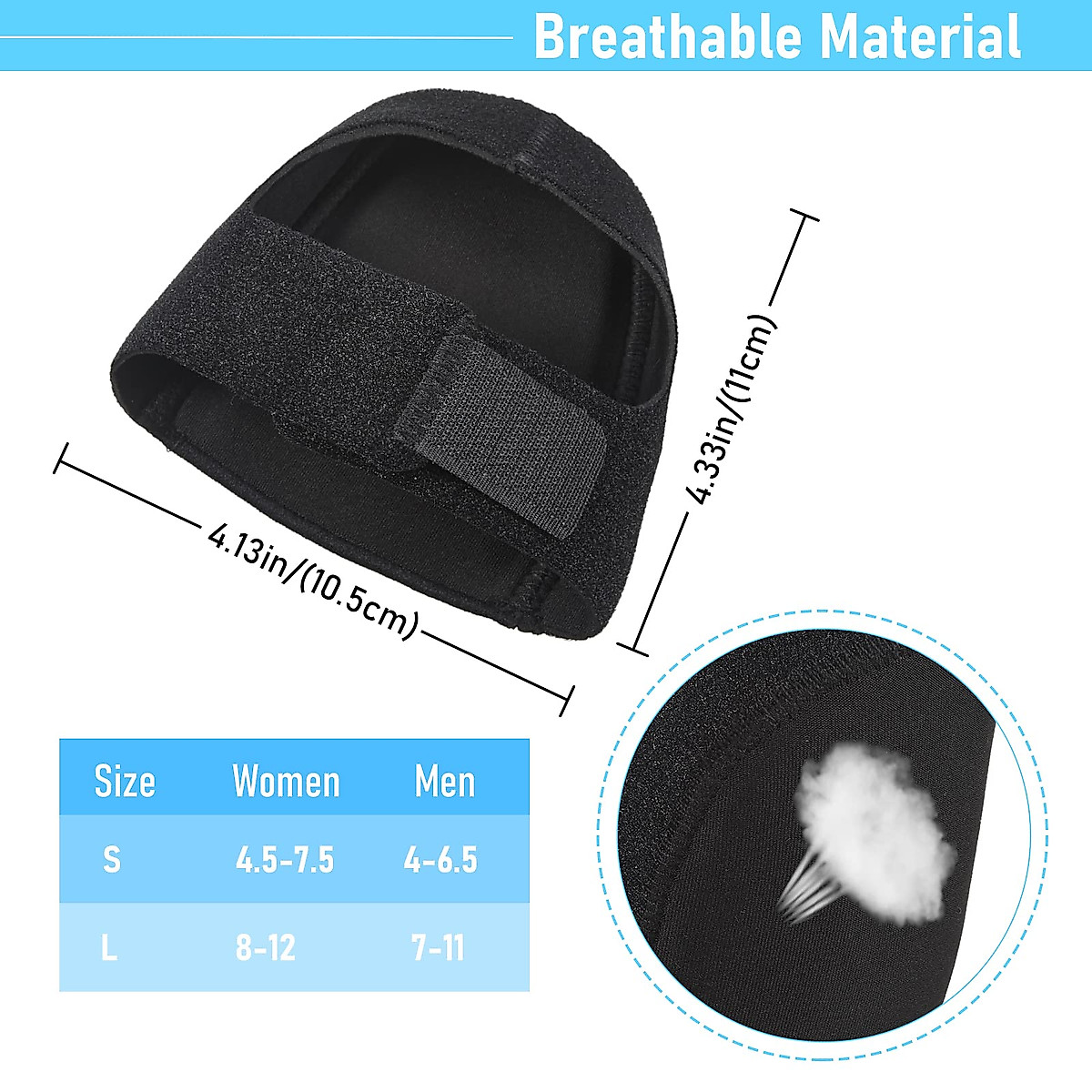 4 Pieces Heel Cushions Protectors Plantar Fasciitis Heel Pads Heel Cushion Inserts Heel Cups Adjustable Breathable Heel Support for Cracked, Dry, Achilles Heels, Heel Pain Relief (L, Black)