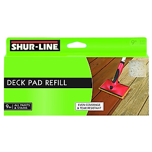 Shur-Line 2006127 3955109 Tear Resistant Deck L X 4.9 in W, 9-Inch Stain Pad Refill