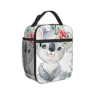 Floral Tree Animal Koala Lunch Bag Tote Bag Lunch Bags For Women/Man'S Lunch Box Insulated Lunch Container