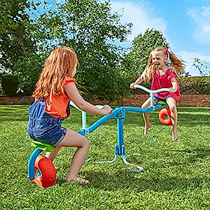 TP Toys, Spiro Spin Seesaw | Sit and Spin Teeter Totter with 360 Spin and Bounce Wheel | Kids Outdoor Play Equipment for Backyard, Playground, or Indoor Fun | Boys and Girls Ages 3-8.