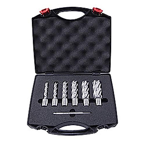 ACTOOL 6 PC 1/2" to 1-1/16" HSS ANNULAR Cutter Set 2" Cutting Depth with 3/4'' Weldon Shank