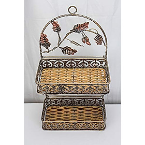 NaturesGardenCards.com Wall-Hanging Two Tier Iron Basket Display