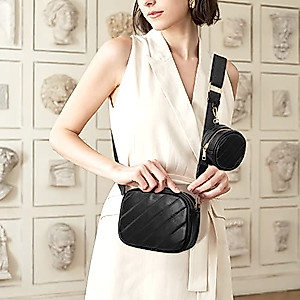 GEEAD Small Quilted Crossbody Bags for Women Trendy Design Shoulder Purse with Round Zip Bag