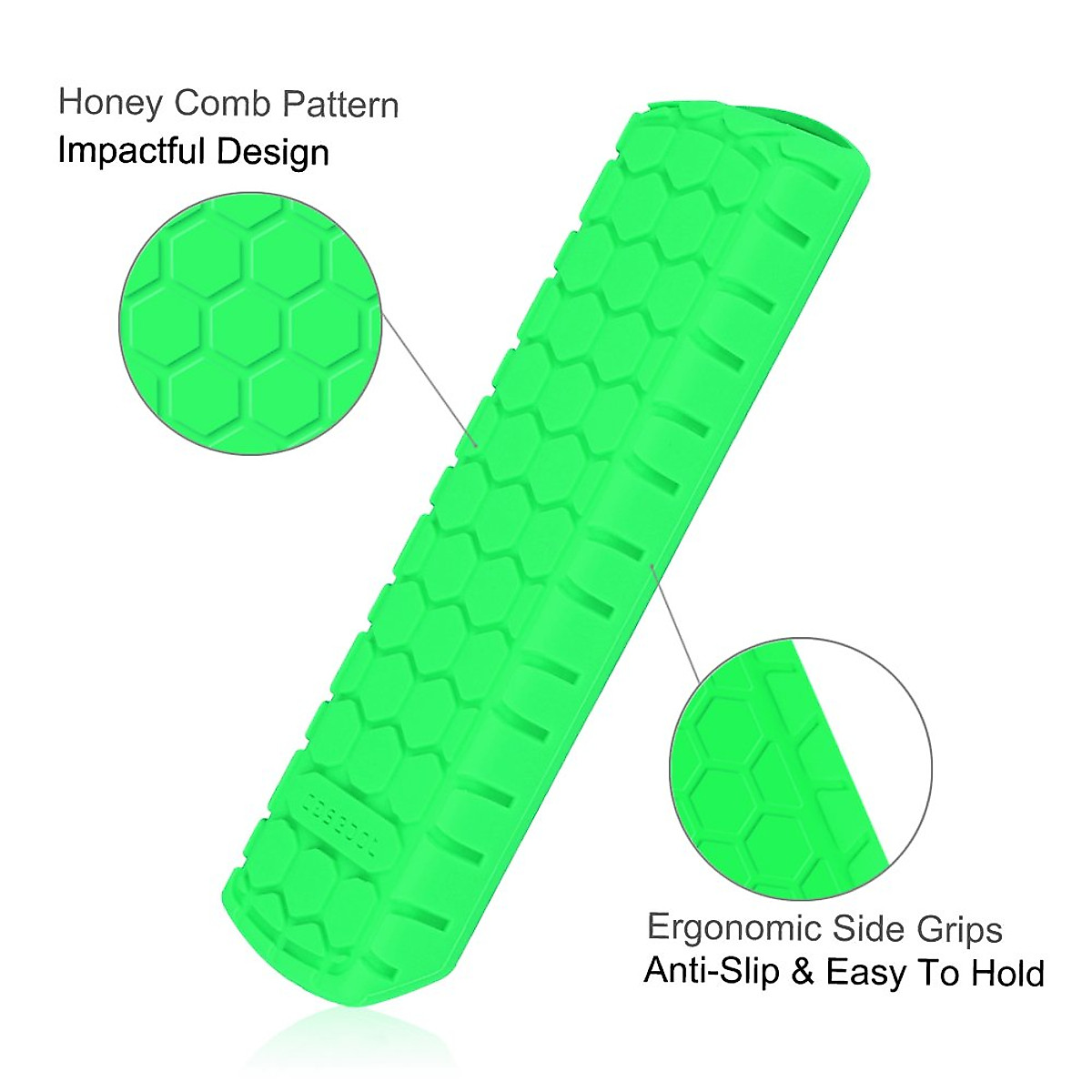 Fintie Silicone Case for 2nd Gen Fire TV Stick with 1st Gen Alexa Voice Remote, Compatible with Echo/Echo Dot Alexa Voice Remote - Honey Comb Series [Anti Slip] Shockproof Cover, Green-Glow