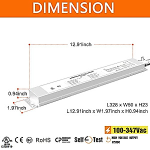 LED Emergency Backup Driver 20W, 100-347V AC 175V DC Over 90 Mins Emergency Time, 0/1-10V Dimmable Emergency LED Driver, Rechargeable UL Listed Backup Battery for LED Grooves, Panels and Linear Lights