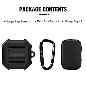 Valkit Compatible Samsung Galaxy Buds 2 Pro/Buds 2/Buds Pro/Buds Live Case for Men with Keychain, Full Body Rugged Shockproof Earbuds Protective Skin Case for Galaxy Buds 2/Pro/Live