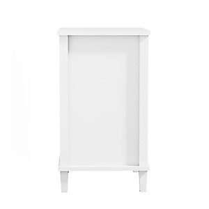 FAMIKITO Nightstand with 1 Drawer, 26.68 Inch Bedside Furniture with Open Storage Shelf for Kids, Girls, and Boys, Nightstand for Bedroom, White