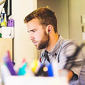 ZXQ A5 Wired Earbuds,in-Ear Headphone,Wired Earphones with Microphone, Ear Buds Wired Bass,Sweat Resistance for Workout Sport,Memory Foam,Noise Isolation,Tangle-Free Cord (Red)