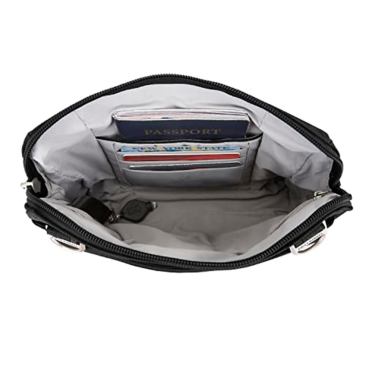 Travelon Women's Classic Convertible Crossbody & Waist Pack, Black, 8 x 7 x 2