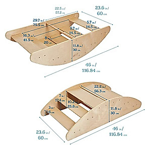 ECR4Kids Rocking Boat and Steps, Play Center, Natural