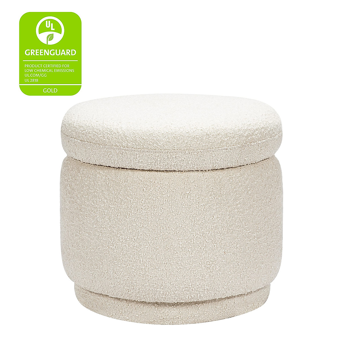 Babyletto Enoki Storage Ottoman in Ivory Boucle, Greenguard Gold and CertiPUR-US Certified