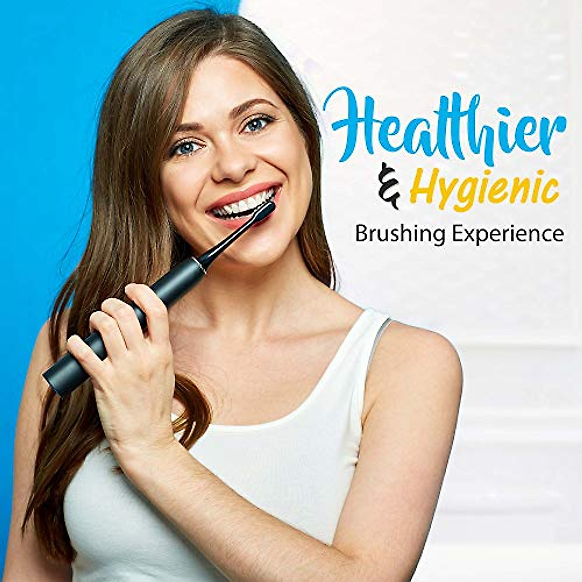 Pyle Health Ultra sonic Wave Rechargeable Electric Toothbrush with 3 brush modes, two minute timer, 2 Oral Brush Heads, Automatic Charging Dock Holder - For Kids, Teens, Adults - PHLTB41BK (Black)