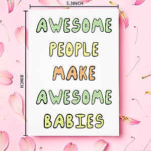 UUEFKTN Baby Shower Card for Him Her, Baby Shower Card for New Mum New Dad Friend, Shower Card for New Baby, Funny Baby Expecting Card, New Baby Arrival Card, Congratulations Pregnancy Card