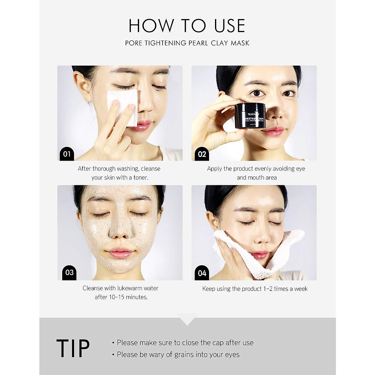 Biorace] Pore Tightening Pearl Clay Mask 110 g / 3.8 oz Tightens Pores + Sebum Control + Deep Cleanse [Made in KOREA]